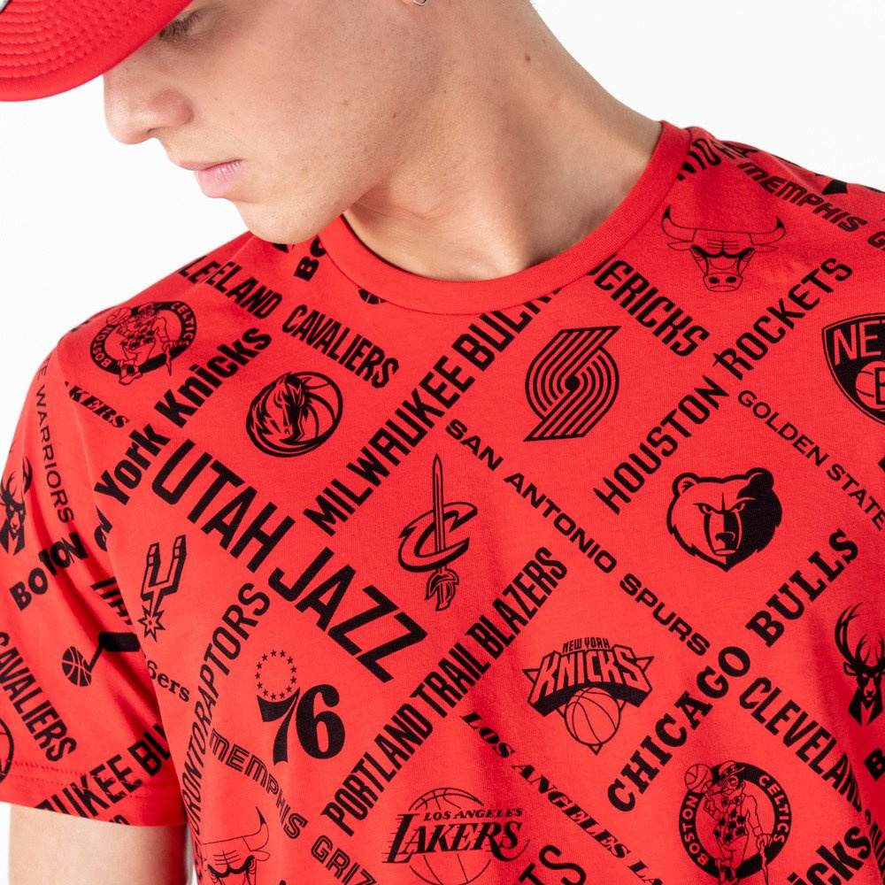New Era NBA All Logos Overprint T-Shirt - 12195412 12195412 | Clothing ...
