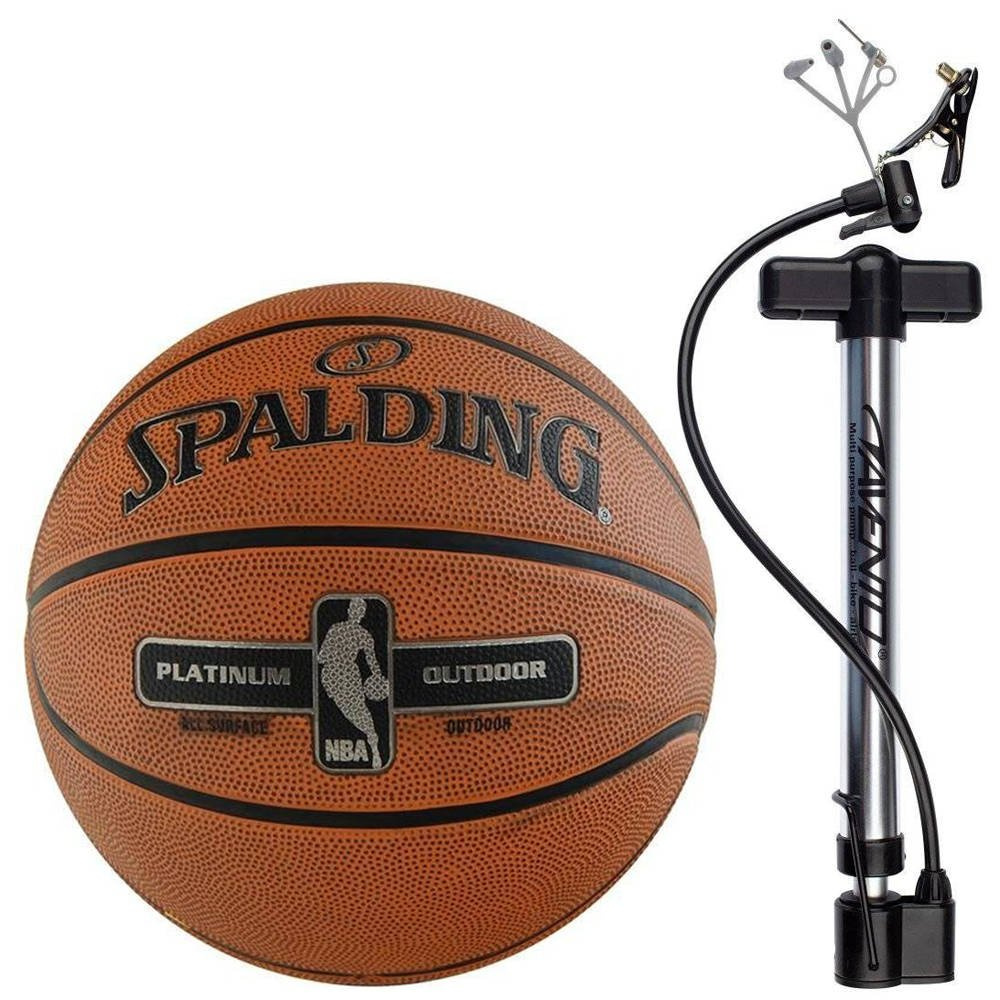 Spalding NBA Platinium Streetball Outdoor Basketball + Ball Pump ...