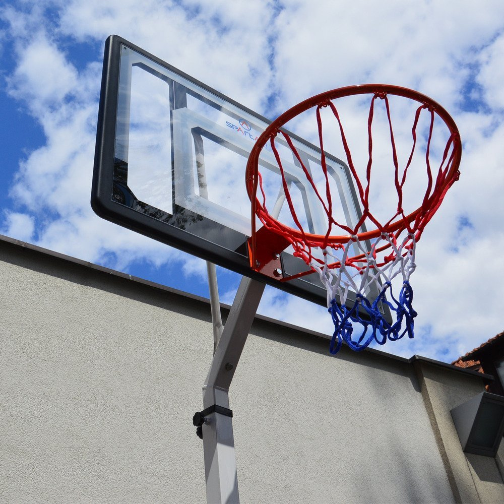 Spartan Portable Basketball Stand - 1158 + Spalding NBA Silver ...